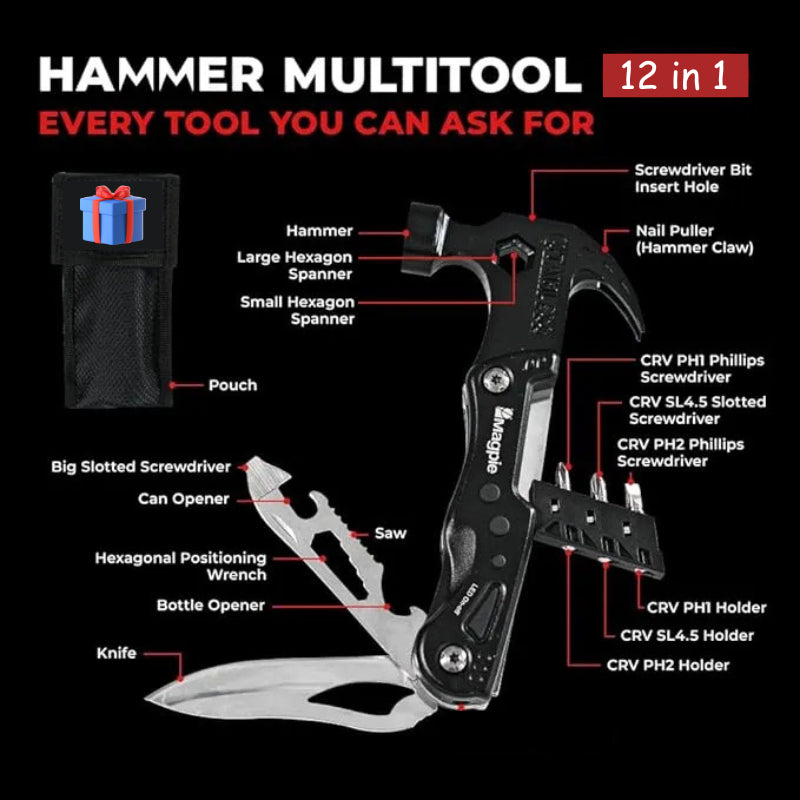 14 in 1 Stainless Steel Multifunctional Hammer Tool – LeloMart